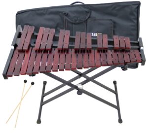 gearlux 37-key wooden xylophone with mallets, adjustable stand, and gig bag