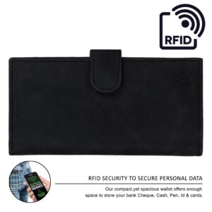 NeoMonte Handmade RFID Leather Checkbook Covers for Men and Women with 6 Credit Card & 1 ID Slot and Pen Holder