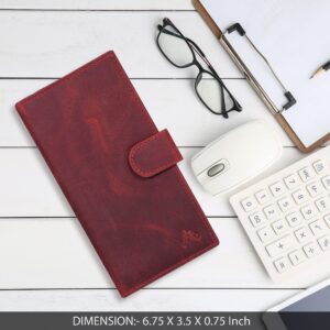 NeoMonte Handmade RFID Leather Checkbook Covers for Men and Women with 6 Credit Card & 1 ID Slot and Pen Holder