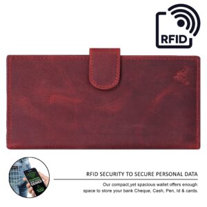 NeoMonte Handmade RFID Leather Checkbook Covers for Men and Women with 6 Credit Card & 1 ID Slot and Pen Holder