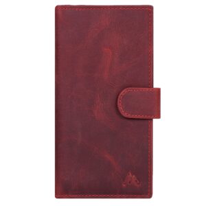 neomonte handmade rfid leather checkbook covers for men and women with 6 credit card & 1 id slot and pen holder