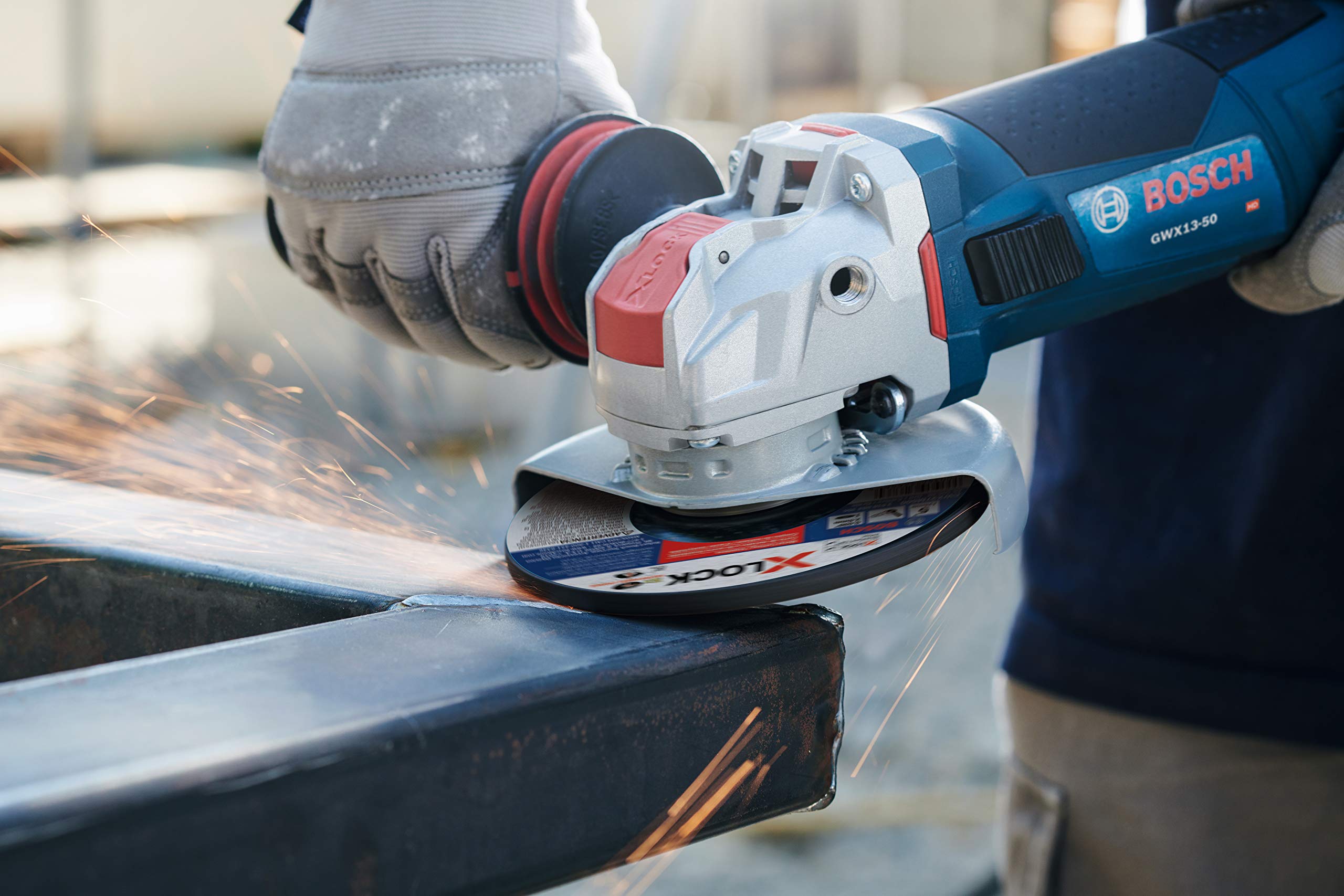 Bosch GWX10-45PE 4-1/2 In. X-LOCK Ergonomic Angle Grinder with Paddle Switch with Bosch DBX4543S Diamond Blade