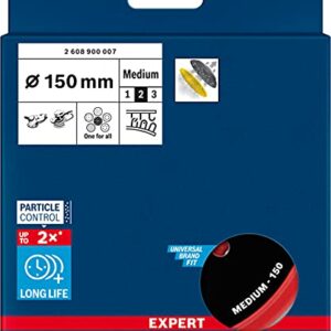 Bosch Professional 1x EXPERT Multihole Back Pad Universal 150 mm (Medium Finish), Diameter 150 mm, Accessory Random Orbital Sander)