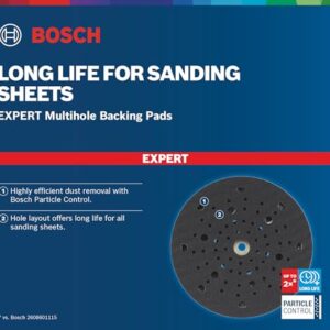 Bosch Professional 1x EXPERT Multihole Back Pad Universal 150 mm (Medium Finish), Diameter 150 mm, Accessory Random Orbital Sander)