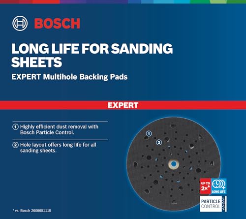 Bosch Professional 1x EXPERT Multihole Back Pad Universal 150 mm (Medium Finish), Diameter 150 mm, Accessory Random Orbital Sander)