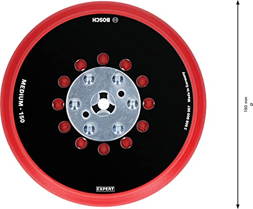 Bosch Professional 1x EXPERT Multihole Back Pad Universal 150 mm (Medium Finish), Diameter 150 mm, Accessory Random Orbital Sander)