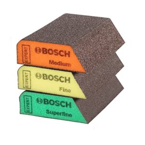 bosch professional 3x expert s470 combi blocks (69 x 97 x 26 mm, grade medium/fine/superfine, accessories hand sanding)