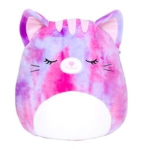 kellytoy squishmallows 8” caeli the pink purple tie dyed cat plush pillow stuffed toy