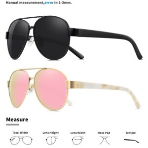 AWGSEE Aviator Sunglasses for Women Polarized UV Protection Sun glasses Mirrored Lens