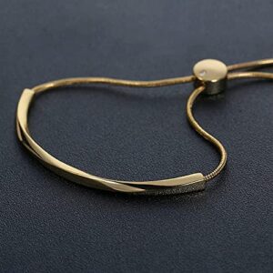 Gold Adjustable Slider Bracelets for Women Bar Friendship Bangle Bracelet Dainty Gold Bar Strand Bracelet Fashion Jewelry Gifts