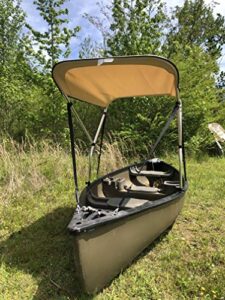 beige 2' by 6' canoe/kayak sun shade/canopy by cypress rowe outfitters