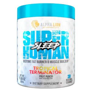 alpha lion superhuman sleep supplement, night time aid, muscle recovery, muscle builder & gainer, improves body composition (30 servings, fruit punch flavor)