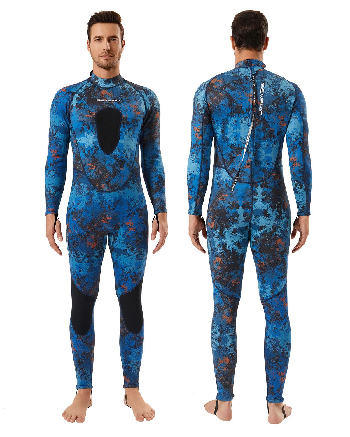 Seaskin Spearfishing Wetsuit for Mens, 1.5mm Neoprene Camo Full Body Diving Suits for Snorkeling Swimming (Camo 1.5mm, X-Large)