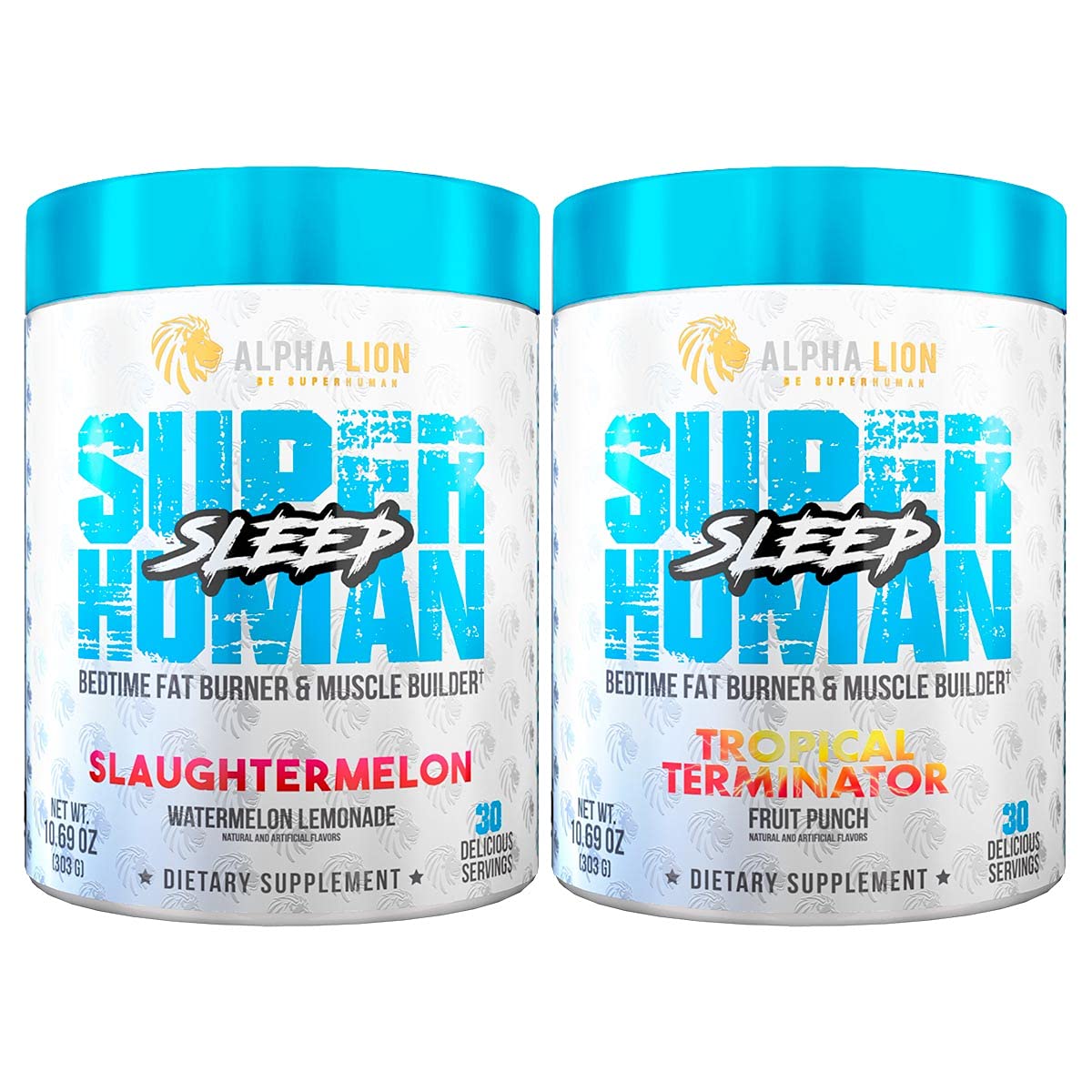 ALPHA LION Superhuman Sleep Supplement, Night Time Aid, Muscle Recovery, Muscle Builder & Gainer, Improves Body Composition (30 Servings, Fruit Punch Flavor)