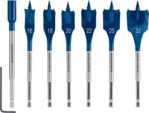 bosch 7x expert self cut speed spade drill bit set (for softwood, particleboard, Ø 16-32 mm, professional accessory rotary drill/drivers)