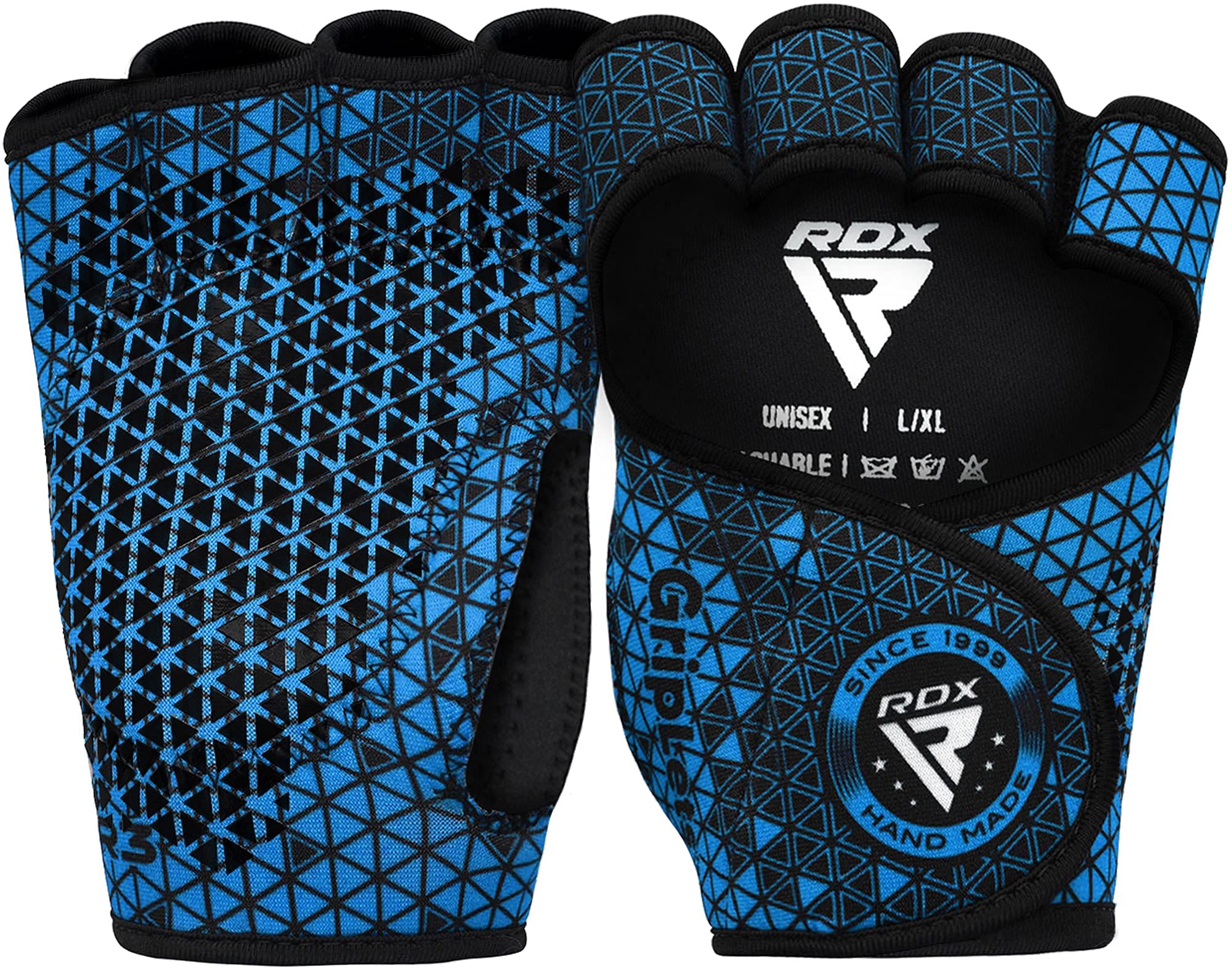 RDX Weight Lifting Gloves Grip, Non Slip Neoprene Ventilated Gym Barehand Gripper, Silicon Palm Protection, Powerlifting Fitness Strength Training Bodybuilding, Chin pull ups Bar Calisthenics Workout