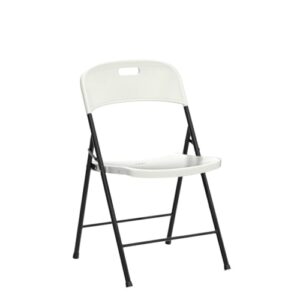 Creative Plastic Folding Chairs (4 Pack) - Portable Lightweight Folding Chairs for Indoor and Outdoor Steel Frame Used for Events, Party, Garden, Camping, Picnic, Tailgating (White)