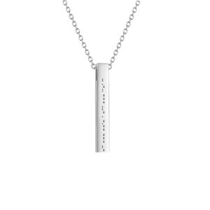 exranqo morse code bar necklace customized sterling silver secret message necklace personalized dots and dashes bar necklace best friend minimalist jewelry (silver bar)