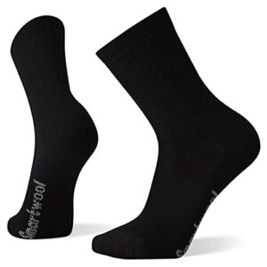 smartwool men's hike classic full cushion solid crew socks, black, large