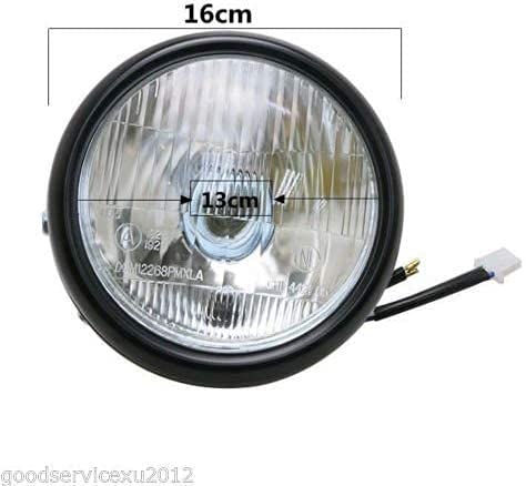 6.4" 12V 35W Old School Grille Retro Motorcycle ATV Side Mounting LED Headlight