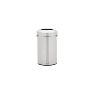 rubbermaid commercial products refine decorative waste container, 16-gallon, round stainless steel trash can for offices/malls/lobby's