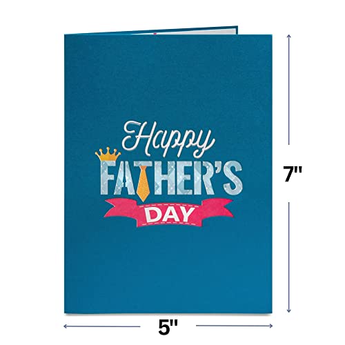 Paper Love Happy Fathers Day Pop Up Card, Gift For Dad, Husband, Son, Anyone - 5" x 7" Cover - Includes Envelope and Note Tag