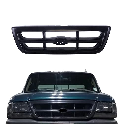 JustDrivably Replacement Parts Front Grille Grill Assembly With Black Shell And Insert Compatible With 1998-2000 Ford Ranger FO1200344 F87Z8200FA