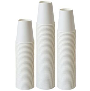 plltmu paper cups, 100 count 8 oz coffee cups, 8 oz paper cups white water cups, 100 count (pack of 1)