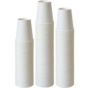 PLLTMU Paper Cups, 100 Count 8 Oz Coffee Cups, 8 Oz Paper Cups White Water Cups, 100 Count (Pack of 1)