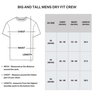 Real Essentials Men’s Big and Tall Tech Stretch Short Sleeve Crew Quick Dry Fit T-Shirt Wicking Active Athletic Gym Top Clothes Lounge Sleep Running Basketball Workout Tee, Set 6, 3XLT, Pack of 3