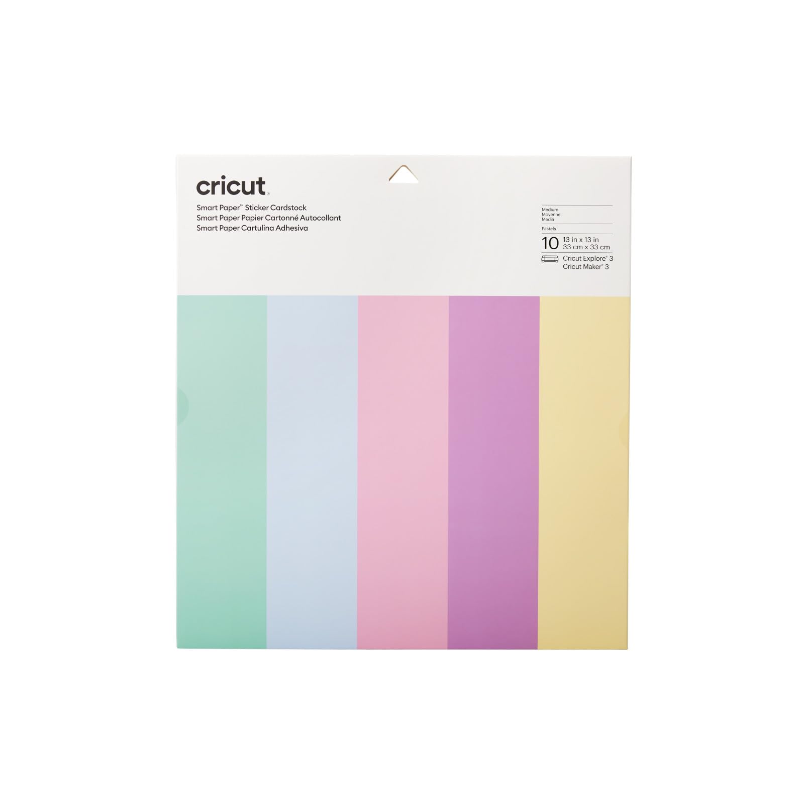 Cricut Smart Paper Sticker Cardstock - 10 Sheets - 13in x 13in - Adhesive Paper for Stickers - Compatible with Cricut Explore 3/Maker 3 - Pastels