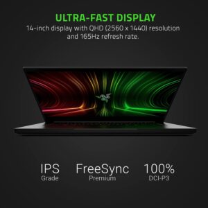 Razer Blade 14 Gaming Laptop: AMD Ryzen 9 5900HX 8 Core, NVIDIA GeForce RTX 3070, 14" QHD 165Hz, 16GB RAM, 1TB SSD - CNC Aluminum - Chroma RGB - THX Spatial Audio - Vapor Chamber Cooling