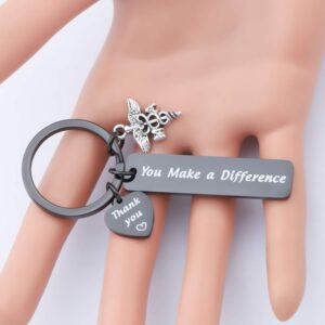 TGBJE MA Medical Assistant Gifts You Make A Difference Keychain Thank You Gift for Nurse,Nurses Day Gift (BL MA key)