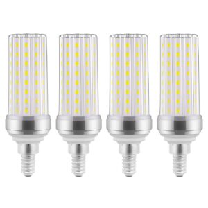 e12 led bulbs, 20w led candelabra bulbs 150 watt equivalent,daylight white 6000k, ceiling fan light bulbs,2000lm, non-dimmable led light bulb, led chandelier bulbs for ceiling fan,home lighting,4 pack