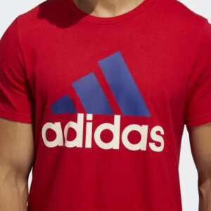 adidas Basic Badge of Sport Tee Scarlet/Victory Blue/Wonder White MD