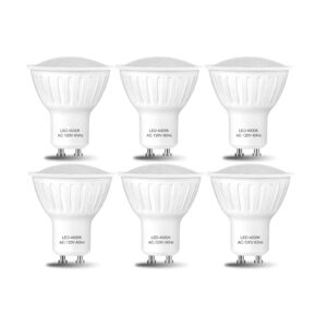 dimmable gu10 led bulbs 4000k - 90% energy saving, 120-volt, natural light bulb, 650-lumen, 7watt(60-watt equivalent halogen bulb), gu10 120°wide beam angle, 6 pack