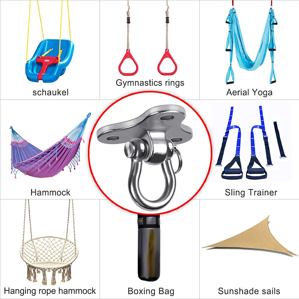 BeneLabel 3 Holes Heavy Duty Swing Hanger, Swing Set Hardware, Swing Set Accessories, Swing Set Brackets, Hammock Hanging Kit, Punching Bag Hangers, Indoor/Outdoor Playground, 1100BL Capacity