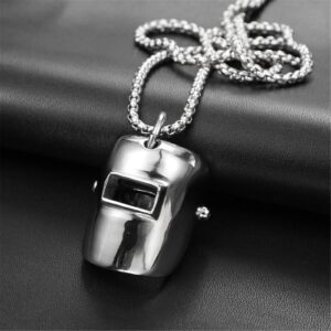 Hiphop Classic Welder Mask Pendant Necklaces for Welding Artisan Fashion Jewelry 27.5"