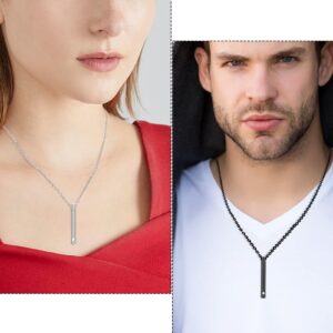 XIUDA Urn Necklace for Ashes Stainless Steel Cremation Necklace with Crystal Memorial Pendant Necklace