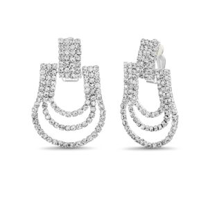 badgley mischka rhinestone door knocker clip on earrings for women