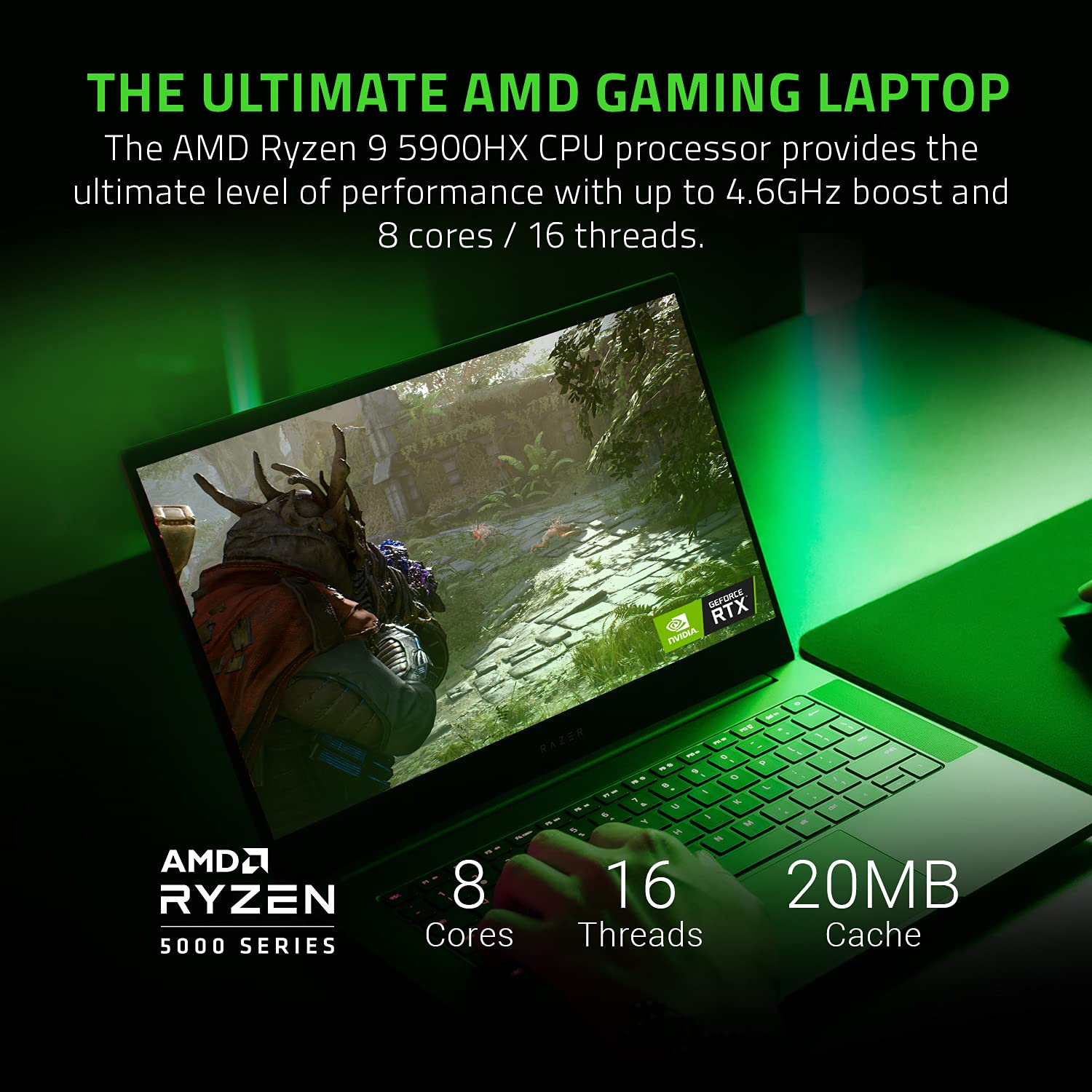 Razer Blade 14 Gaming Laptop: AMD Ryzen 9 5900HX 8 Core, NVIDIA GeForce RTX 3070, 14" QHD 165Hz, 16GB RAM, 1TB SSD - CNC Aluminum - Chroma RGB - THX Spatial Audio - Vapor Chamber Cooling