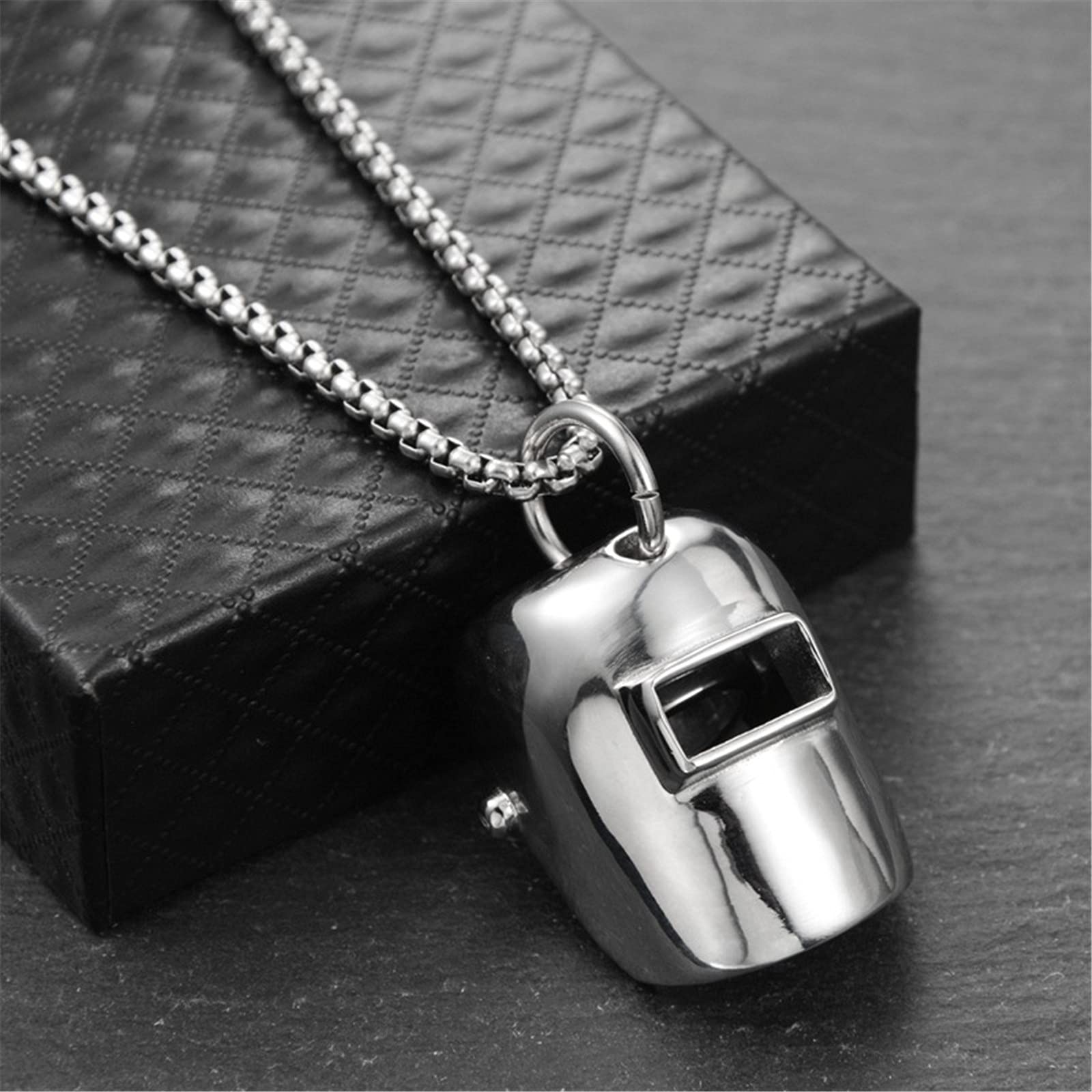 Hiphop Classic Welder Mask Pendant Necklaces for Welding Artisan Fashion Jewelry 27.5"