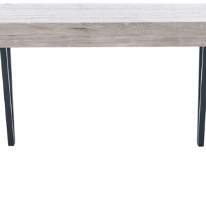 SAFAVIEH Home Collection Alyssa Mid-Century Rustic Industrial Grey Oak/Black Dining Room Table DTB7000C, 0