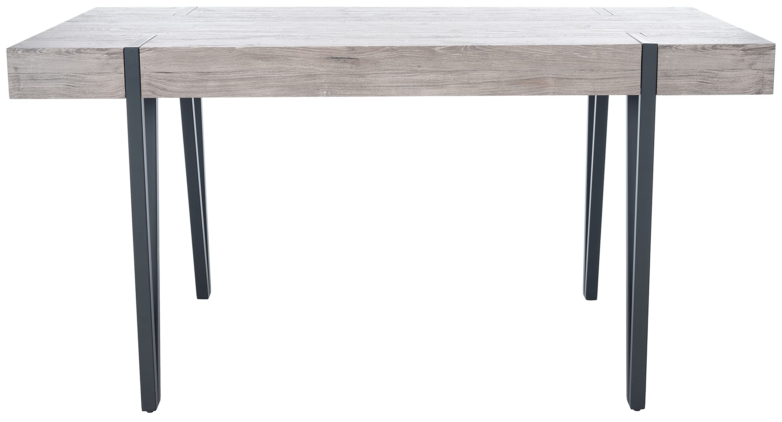 SAFAVIEH Home Collection Alyssa Mid-Century Rustic Industrial Grey Oak/Black Dining Room Table DTB7000C, 0