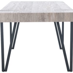 SAFAVIEH Home Collection Alyssa Mid-Century Rustic Industrial Grey Oak/Black Dining Room Table DTB7000C, 0