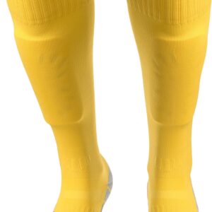 APTESOL Youth Soccer Socks Knee High Team Sport Cushion Sock Women Men Long Tube Cotton Athletic Compression Socks (3-Pair Yellow,X-Small)