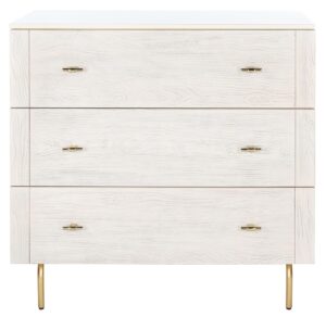 safavieh home collection genevieve cream/white washed 3-drawer storage living room bedroom chest dresser drs5000e, 0