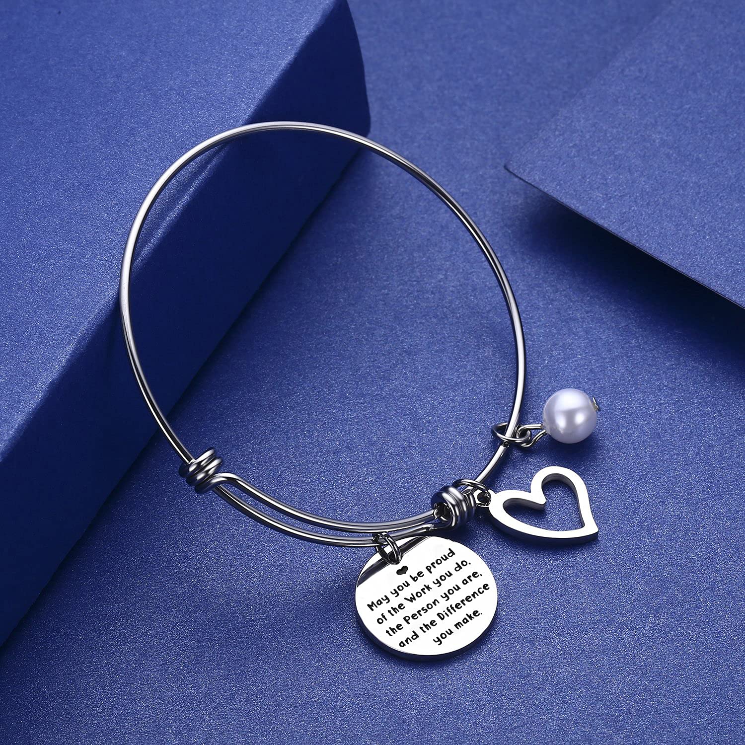 Jvvsci May You Be Proud of The Work You Do The Person You Are And The Difference You Make Bracelet,Thank You Gift,Inspirational Gifts for Women