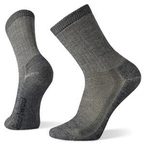 smartwool men's hike classic edition full cushion crew socks, medium gray, large