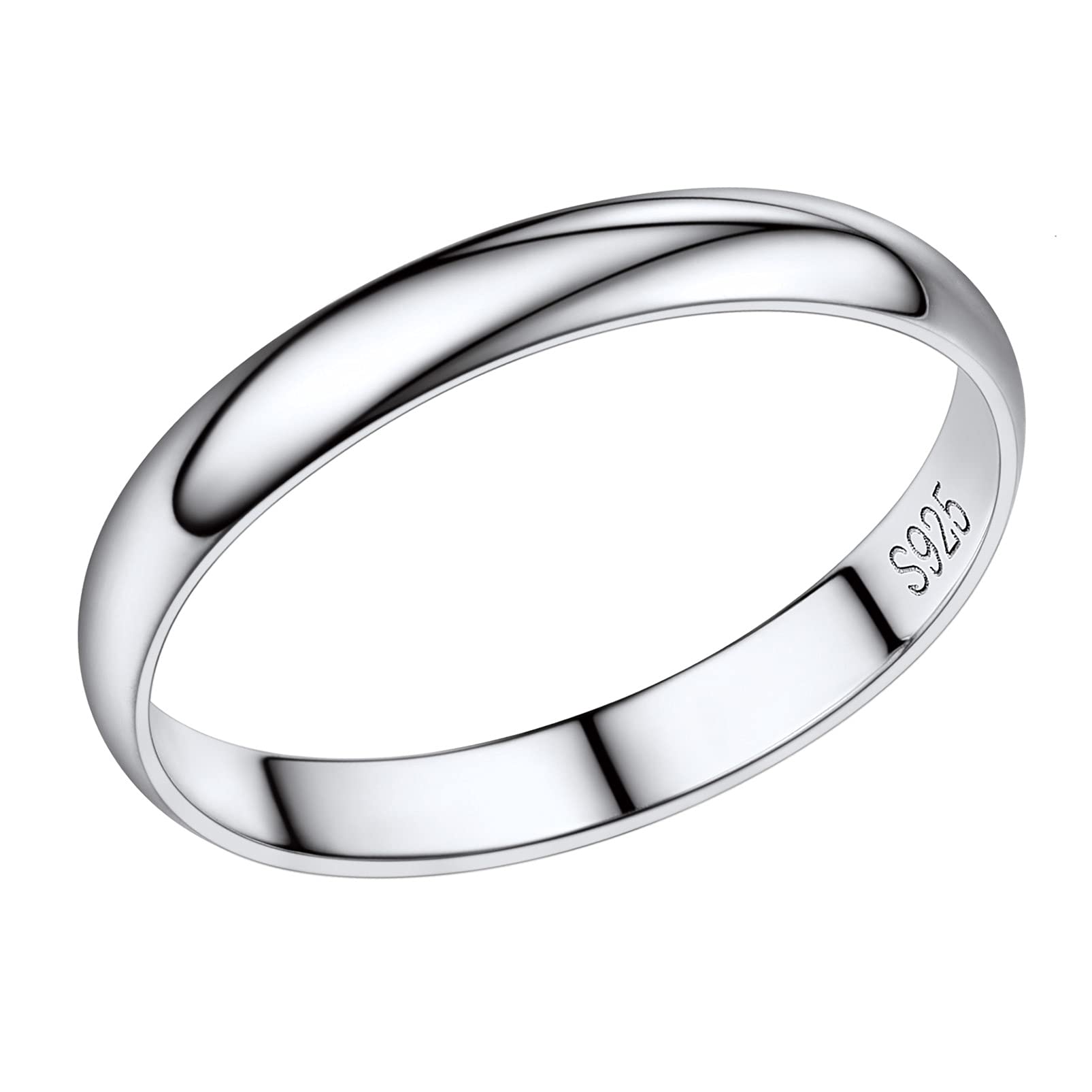 PROSILVER Anniversary Rings Size 7 Silver Wedding Band Women Ring